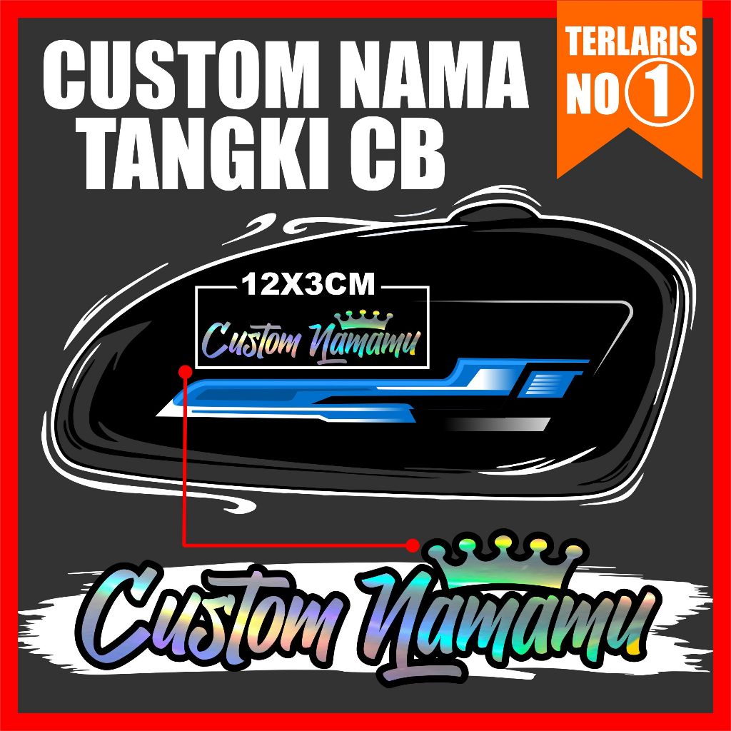Jual (BELI 1 DAPAT 2) STIKER TANGKI CB (BISA CUSTOM NAMA) STIKER ...