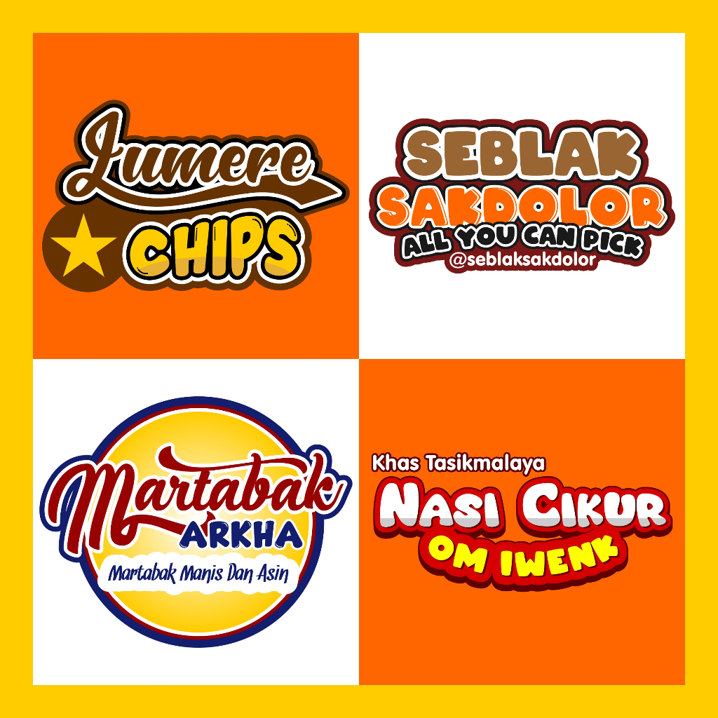 Jual Desain Logo Teks // Logo Tulisan // logo makanan // logo umkm ...