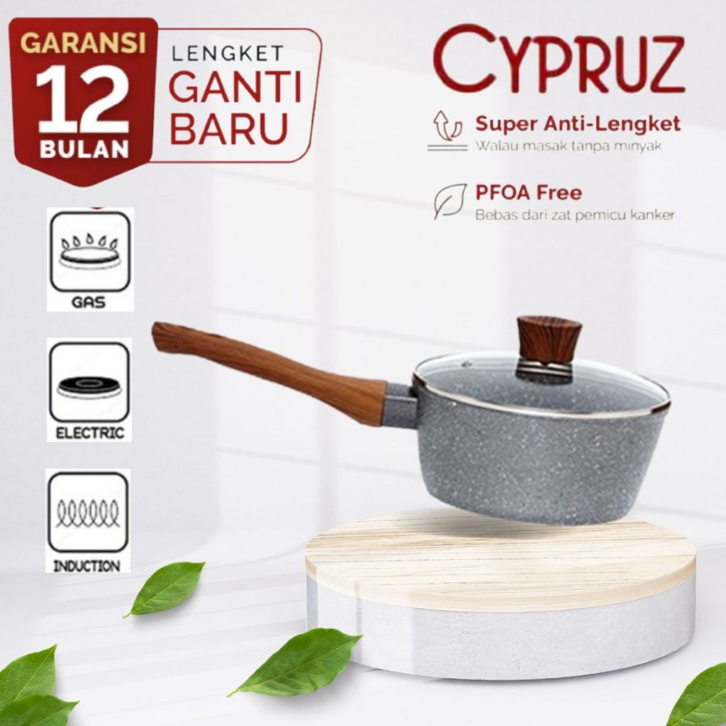 Jual Cyprus Marble Sauce Pan Panci Susu 16 cm SN-0211 + Tutup Cypruz ...