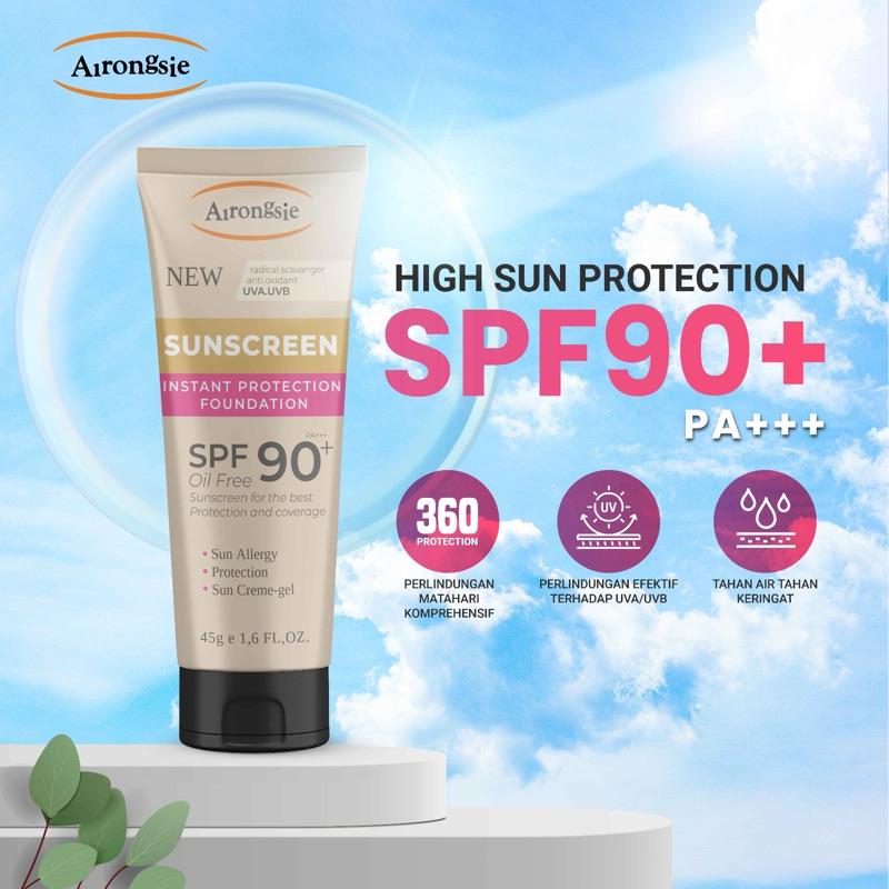 Jual Sunscreen Airongsie SPF90 PA+++ UV Pemutih Wajah BB Cream Profesional Sunblock 45ml LL ...
