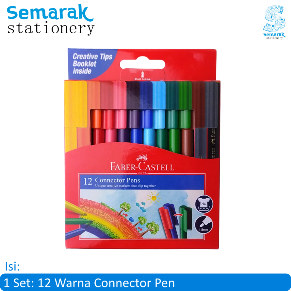 Jual Faber Castell Connector Pen Spidol Warna Kreatif - 12 Warna ...