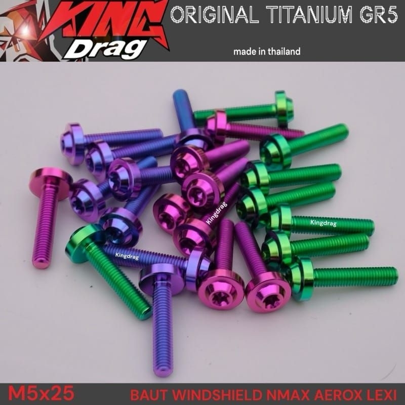 Jual baut titanium grade 5 kingdrag baut visor titanium m5x25 drat 8 ...