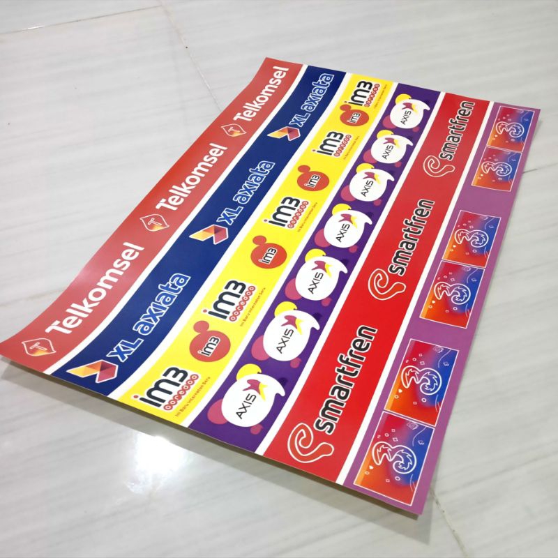 Jual stiker etalase konter pulsa murah ukuran 5x47cm bahan cromo glossy ...