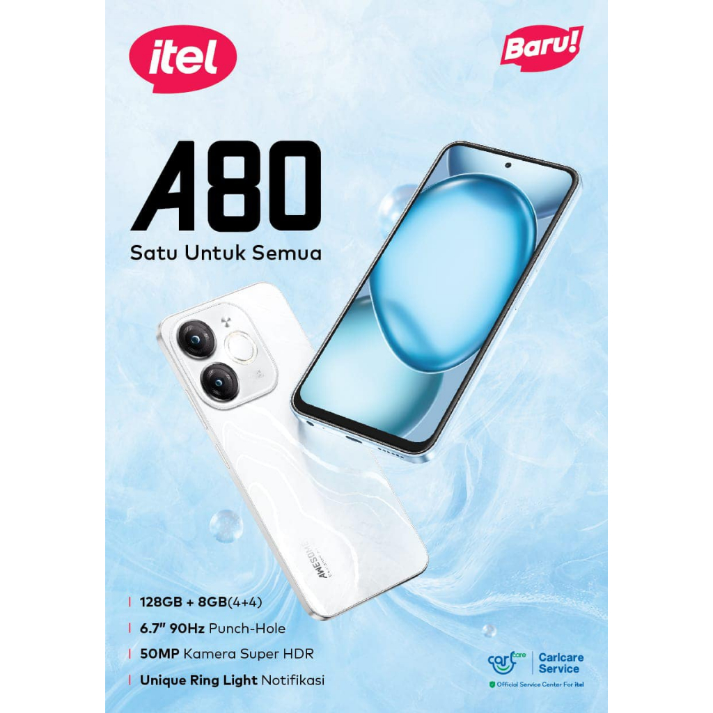 Jual itel A80 4+4/128GB Memory - 50MP Super HDR Camera - Pioneering Design - 6.7" Punch Hole ...