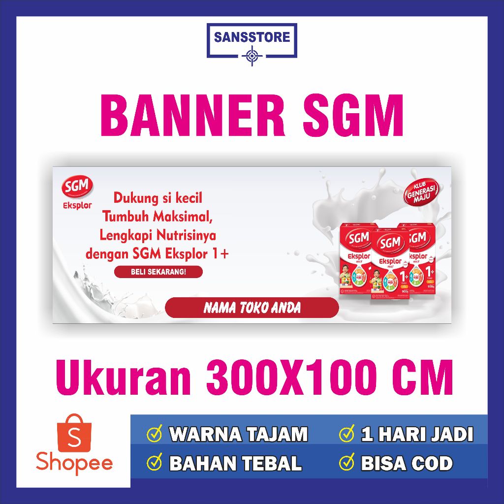 Jual CETAK BANNER SPANDUK SUSU SGM EXPLORE 3X1 CM | Shopee Indonesia