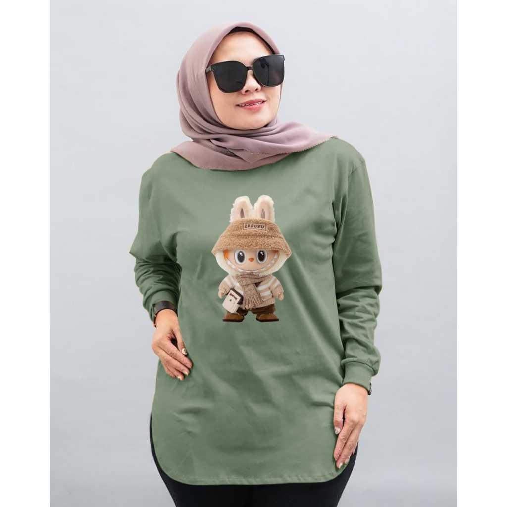 Jual Kaos Wanita Lengan Panjang Oval / Atasan Lengan Panjang Labubu Terbaru / Kaos Murah Labubu ...