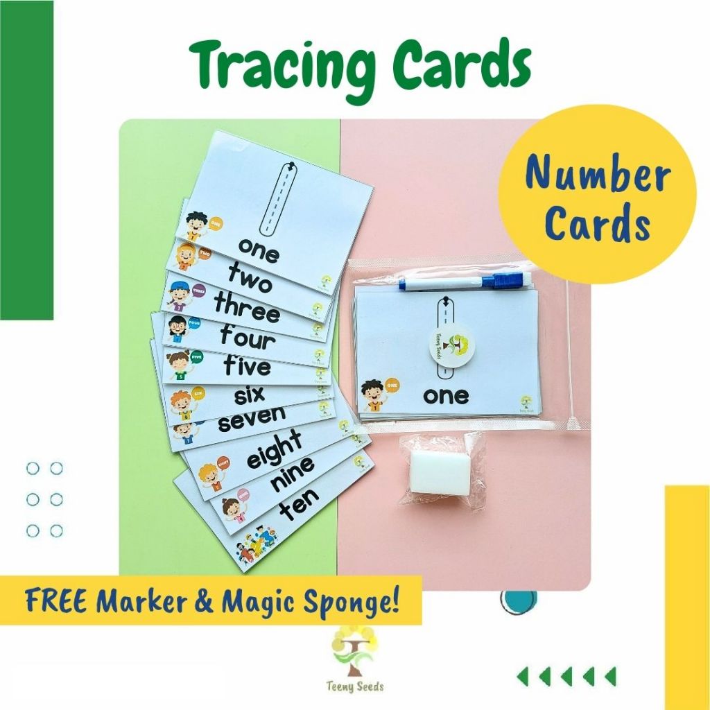 Jual Kartu Belajar Menulis Angka 1-10/ Tracing Number 1-10/ Edu Toys ...