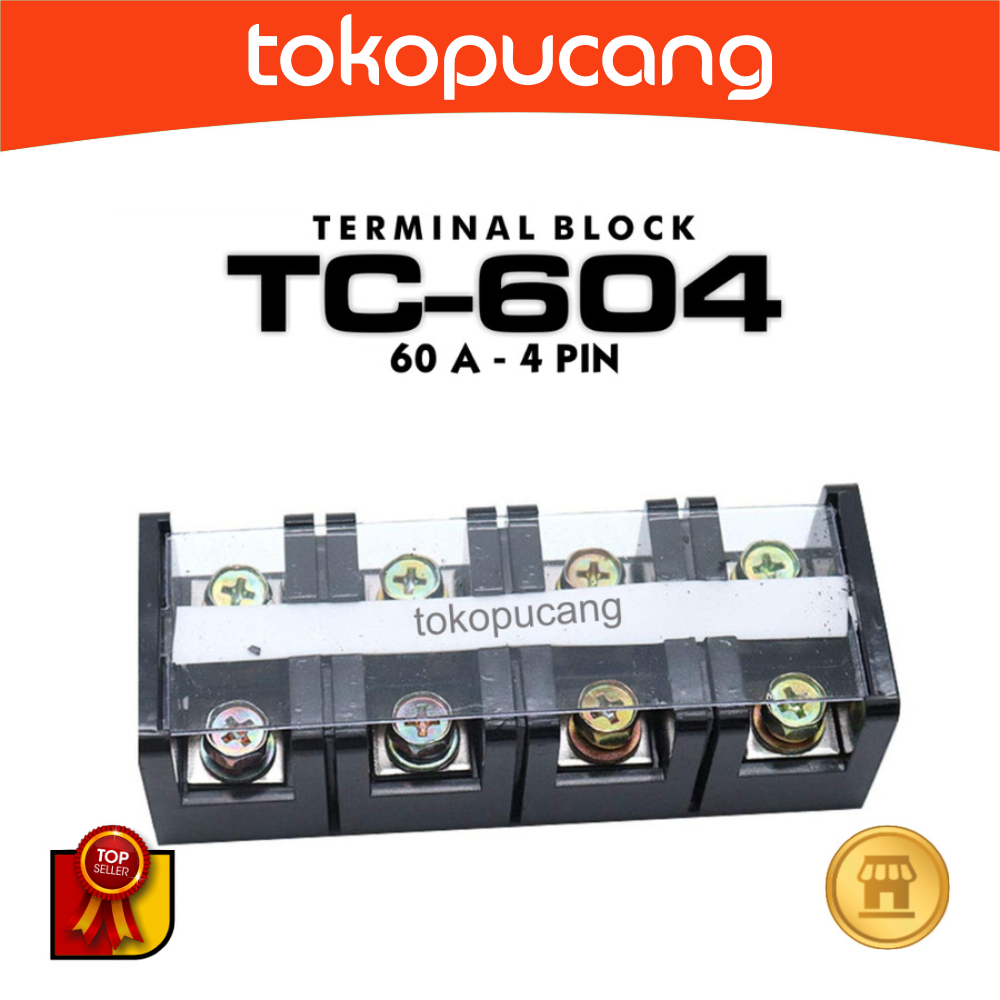 Jual Terminal Block TC-604 TC 604 4 PIN 60 A Terminal Blok Kabel Panel ...
