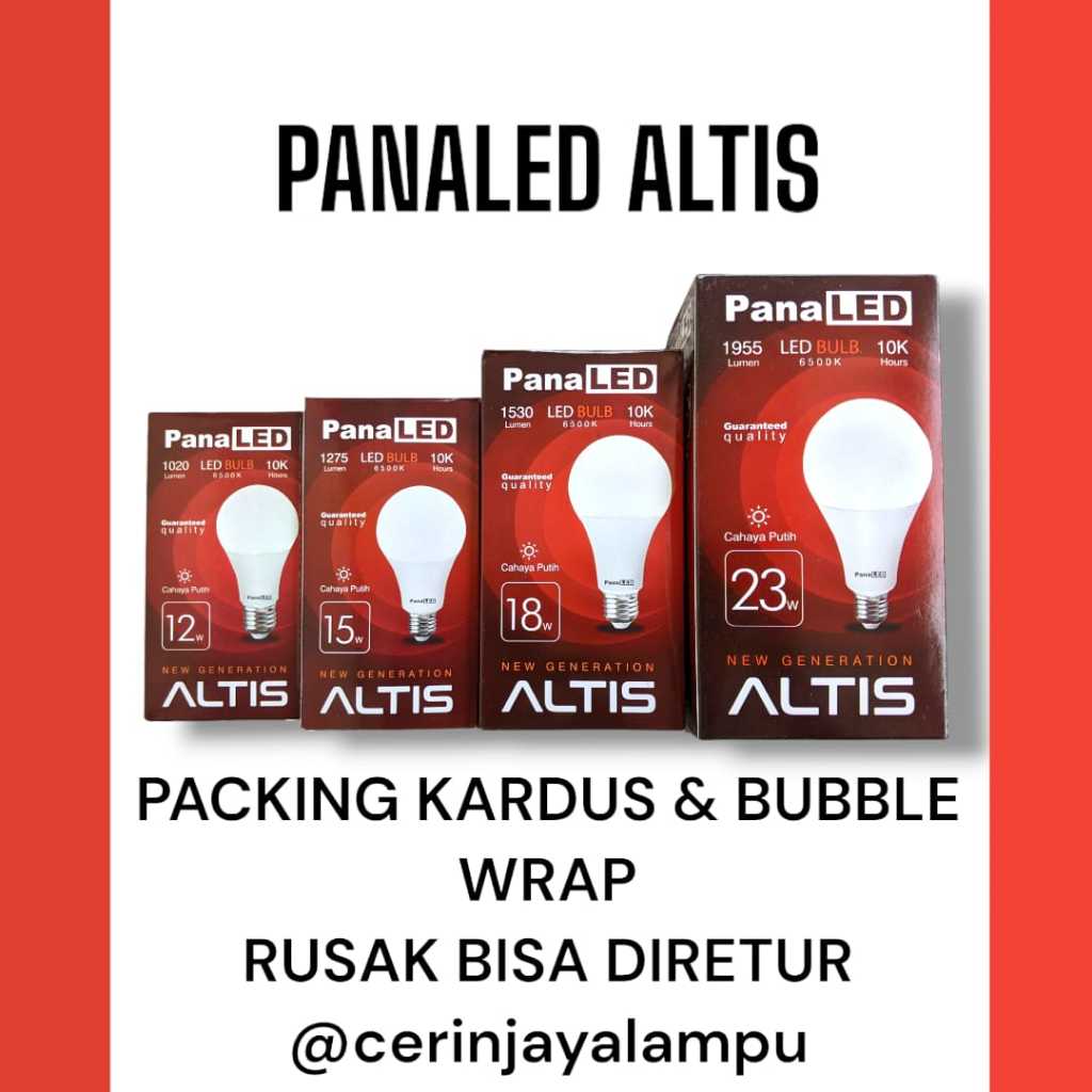 Jual Panaled Altis Lampu Led Putih 5W, 7W, 9W, 12W, 15W, 18W, 23W ...