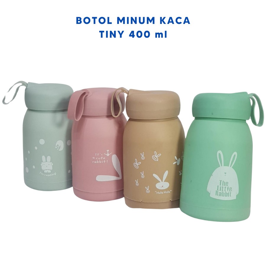 Jual Botol Kaca Tiny 400ml Botol Minum Lucu Rabbit Kecil Mini Mug Gelas ...