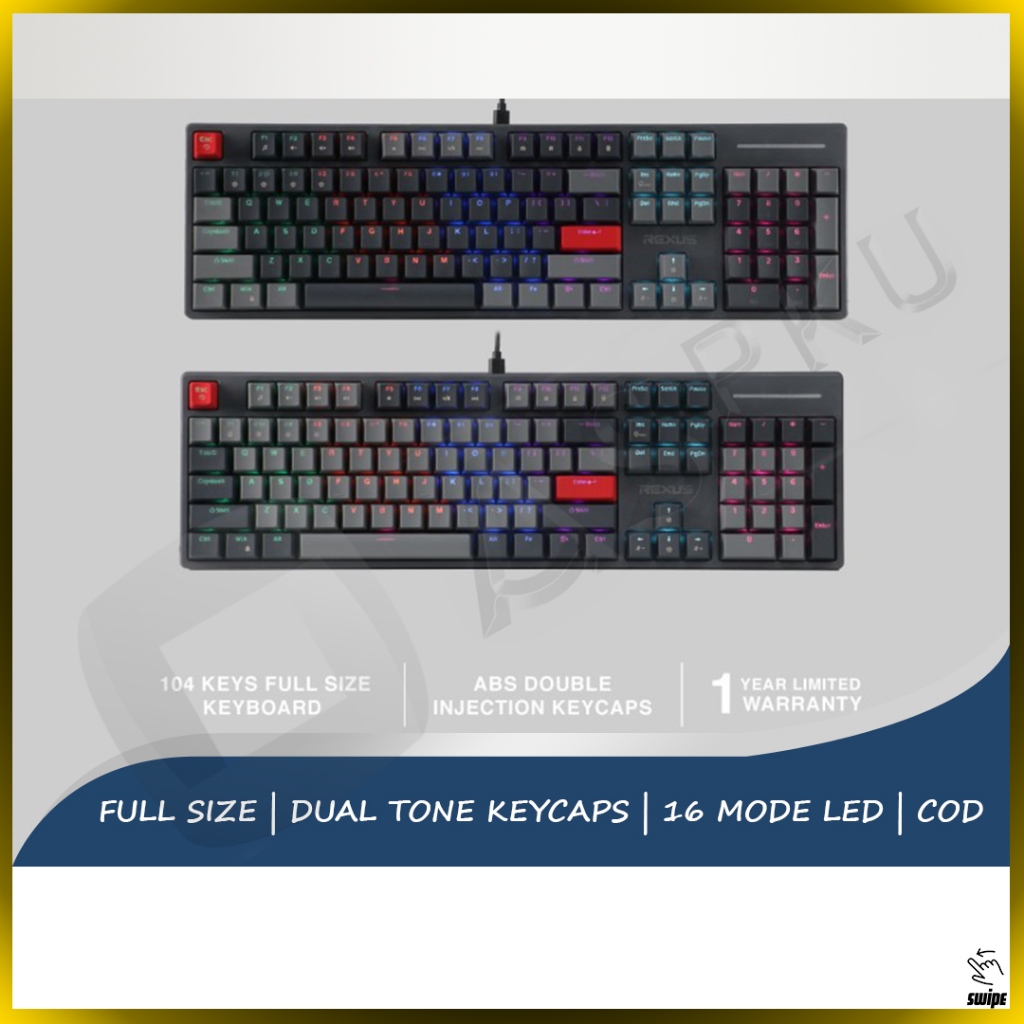 Jual Rexus Keyboard Mechanical Heroic KX5 Gaming Full Size Mekanikal ...