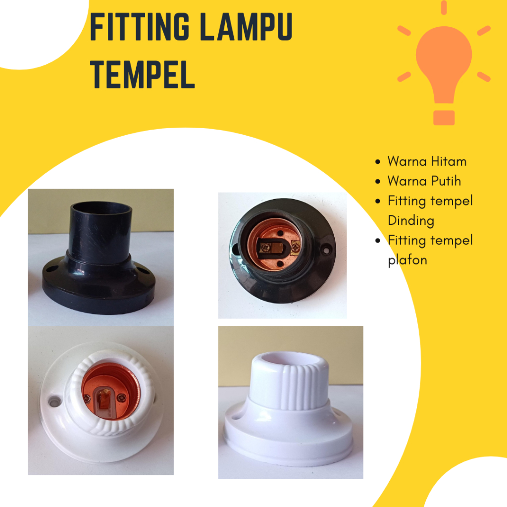 Jual Fitting Lamp Kecil Templek Pithing Lampu Tempel dinding tembok ...