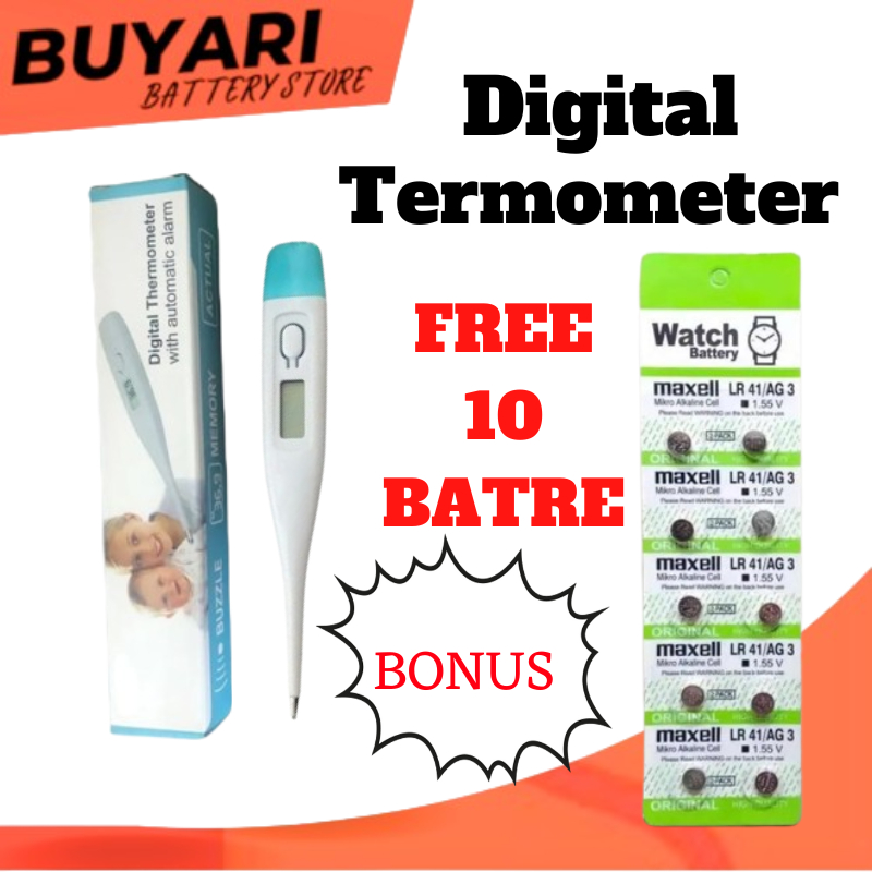Jual FREE BATERAI 10 PCS LR41 !!! Termometer Digital Anak Bayi Dewasa ...