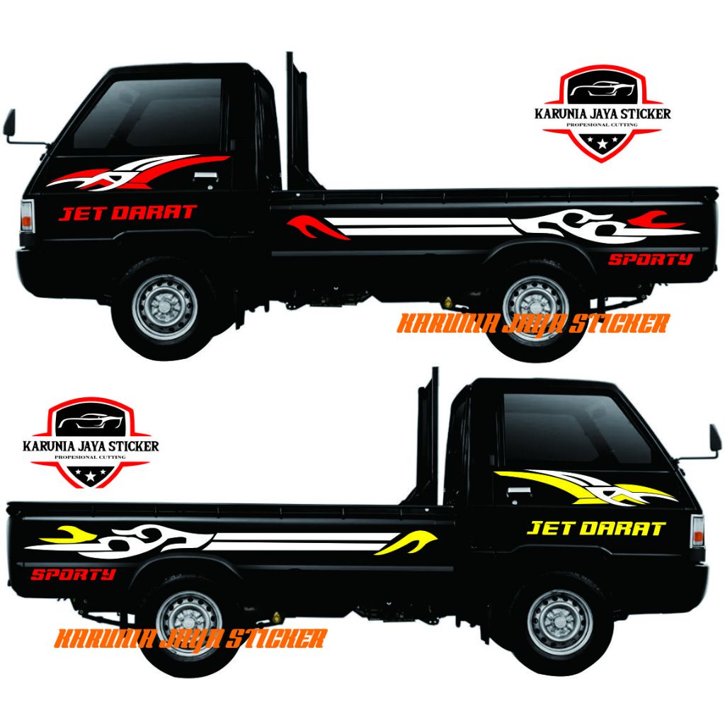 Jual Cutting Stiker Mobil Pickup L300 Stiker Striping JET DARAT L300 ...
