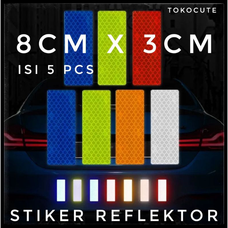 Jual [5 PCS] Stiker Reflektor KIR Pemantul Cahaya Persegi, Stiker Mata ...