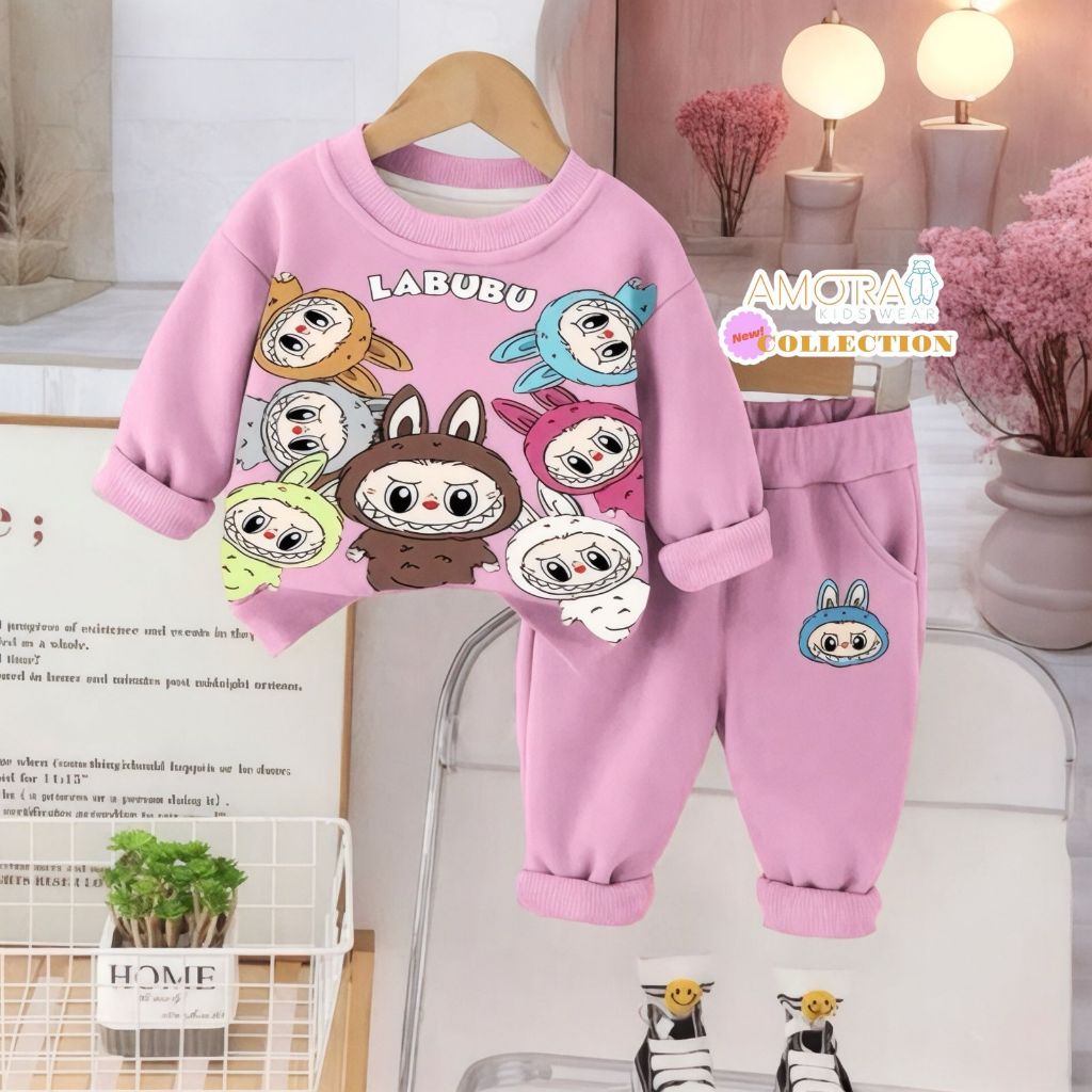 Jual Labubu Setelan Sweater Anak Viral Dan Celana Jogger Unisex Usia 1 ...