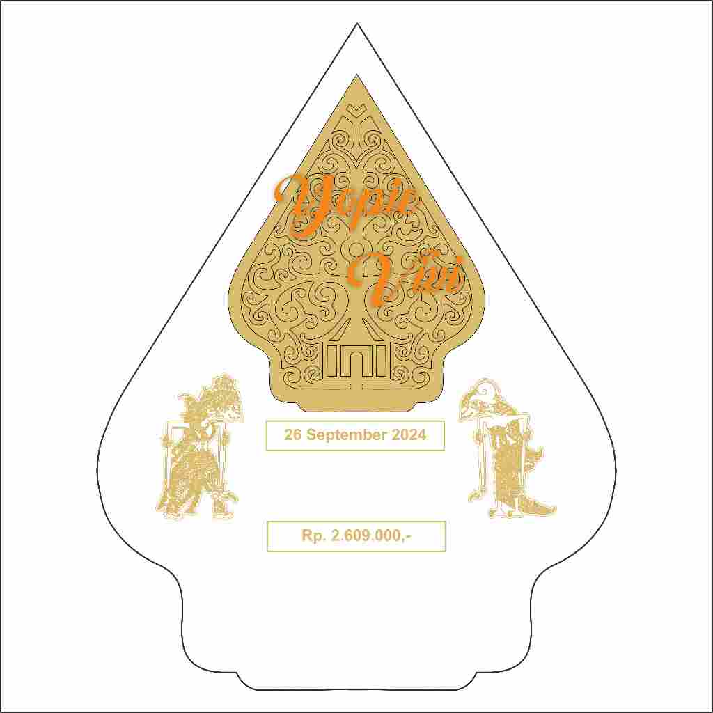 Jual 1 Set Gunungan Wayang Plywood Akrilik Gold / Tanpa Frame dan Bunga ...