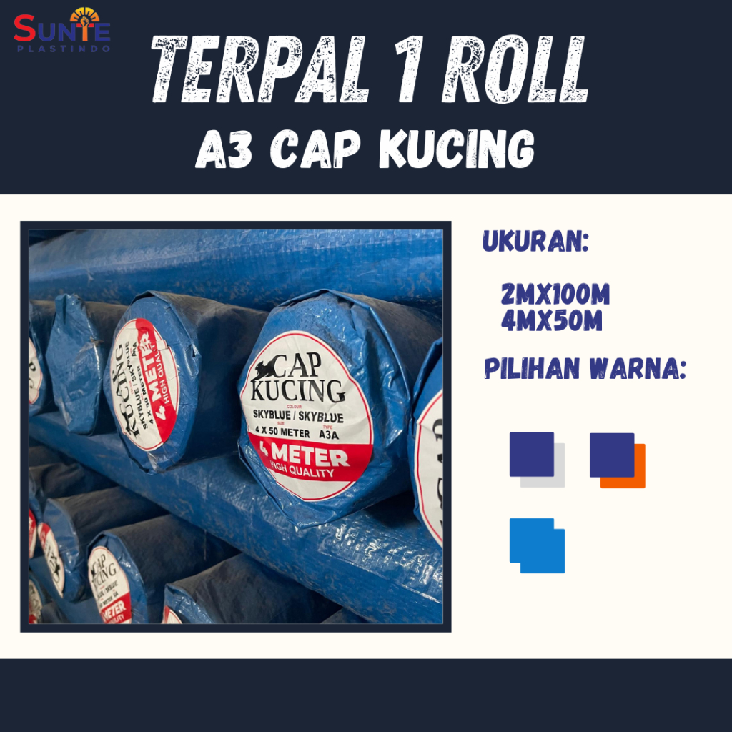 Jual TERPAL PLASTIK A3 CAP KUCING UKURAN SATU ROLL | Shopee Indonesia