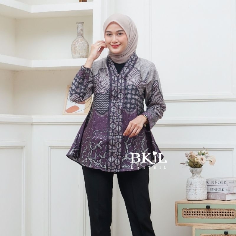 Jual KANTHIL Baju Batik Wanita Atasan Batik Seragam Kerja Kantor Milea ...