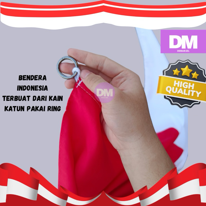 Jual Bendera Indonesia Bendera merah putih Bendera Upacara pakai Ring ...