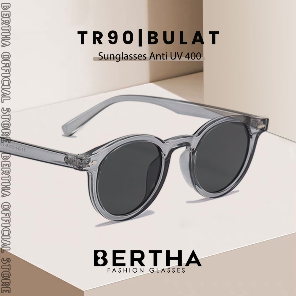 Jual Bertha Kacamata Sunglasses Anti UV 400 Style Bulat Simple Kekinian Bahan TR90 Kekian Pria ...