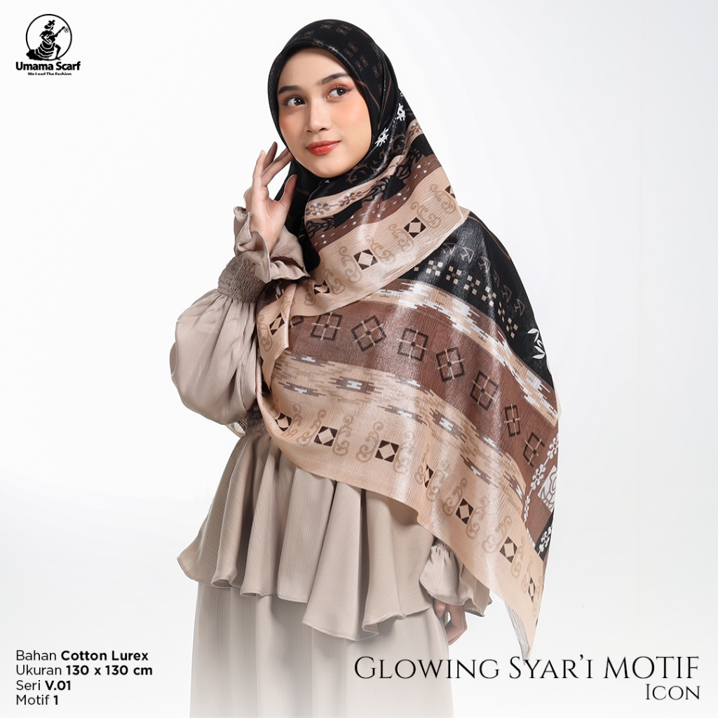 Jual Umama Scarf - Kerudung Motif Jilbab Segi Empat Hijab Daily Glowing ...