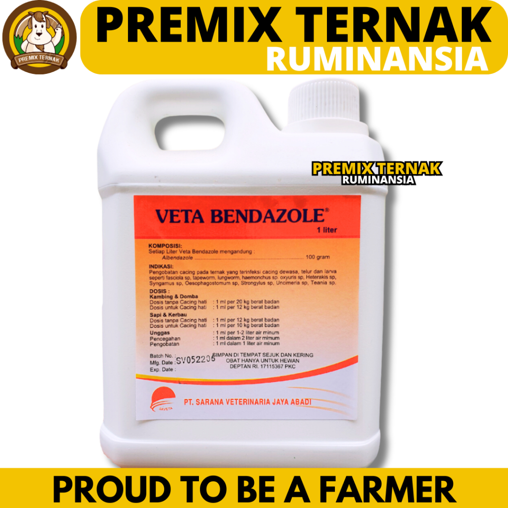 Jual VETA BENDAZOLE 1 LITER - Obat Cacing Ternak - Obat Cacing Sapi ...