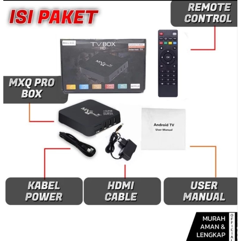 Jual TV Box Android MXQ Pro 2G+16G Smart TV 4K | Shopee Indonesia