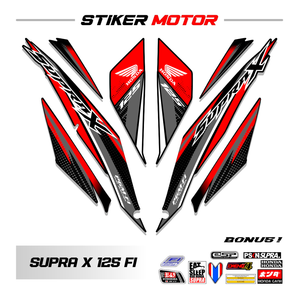 Jual SP80 Striping Stiker Supra X 125 Fi Variasi Sticker Motif Simpel ...