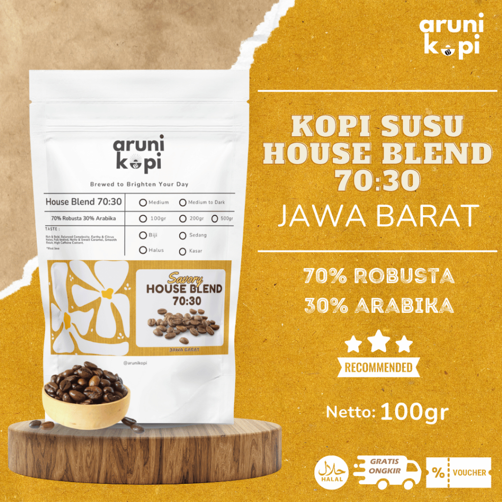 Jual House Blend Kopi Susu (70:30) 100gr - Robusta Arabika Jawa Barat ...