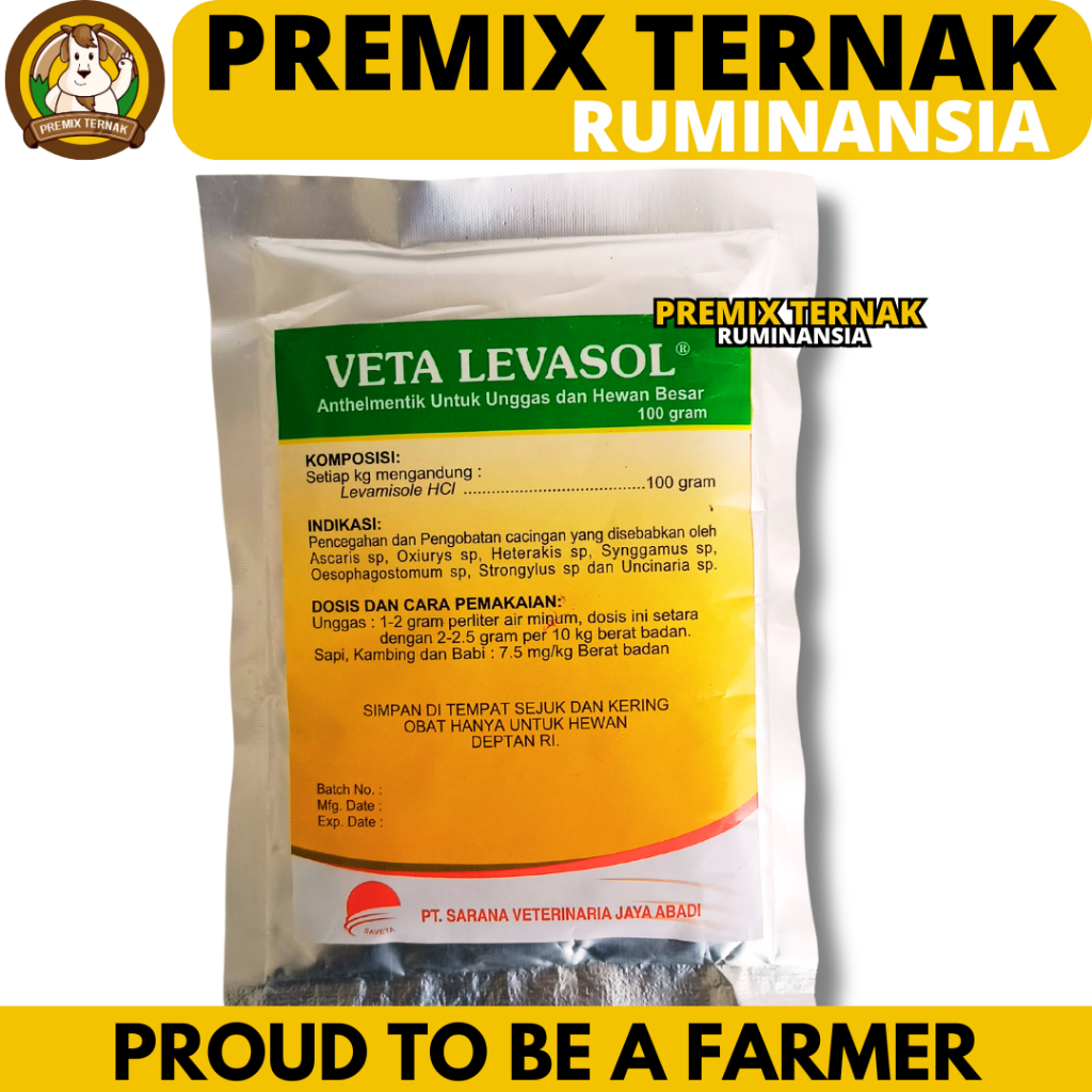 Jual LEVAMID - VETA LEVASOL 100 GRAM - Obat Cacing Ayam Unggas - Obat Cacing Sapi Kambing Babi ...