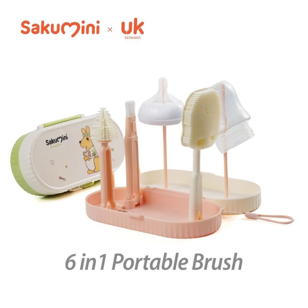 Jual Sakumini 6in1 Travel Brush Kit Bottle Cleaner Sikat Pembersih ...