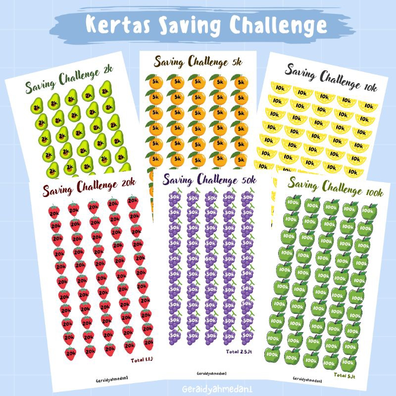 Jual Kertas Binder Saving Challenge A6 | Shopee Indonesia