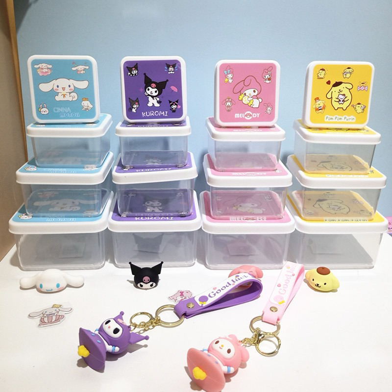 Jual 4 Pcs Kotak Makan | 4in1 Snack Box Set kuromi Melody Cinnamoroll ...