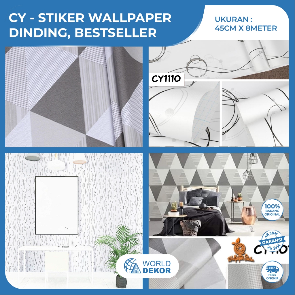 Jual Wallpaper dinding Wallstiker kamar tidur Wallpaper hiasan dinding Wallpaper aestetic 45cm x ...
