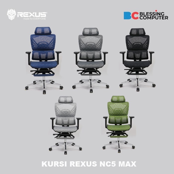 Jual KURSI REXUS NC5 MAX Office Chair - Black | Shopee Indonesia