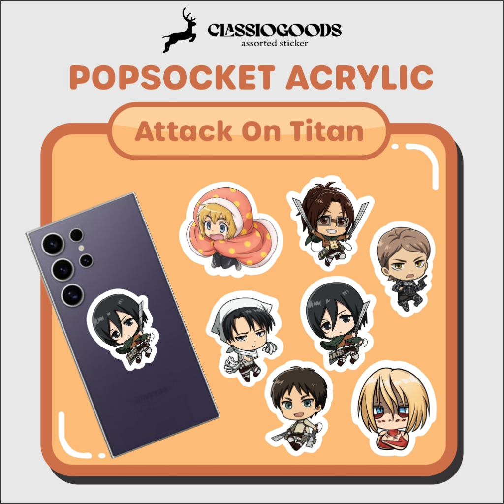 Jual Attack On Titan Pop Socket Acrylic / Pop Socket Akrilik Attack On ...