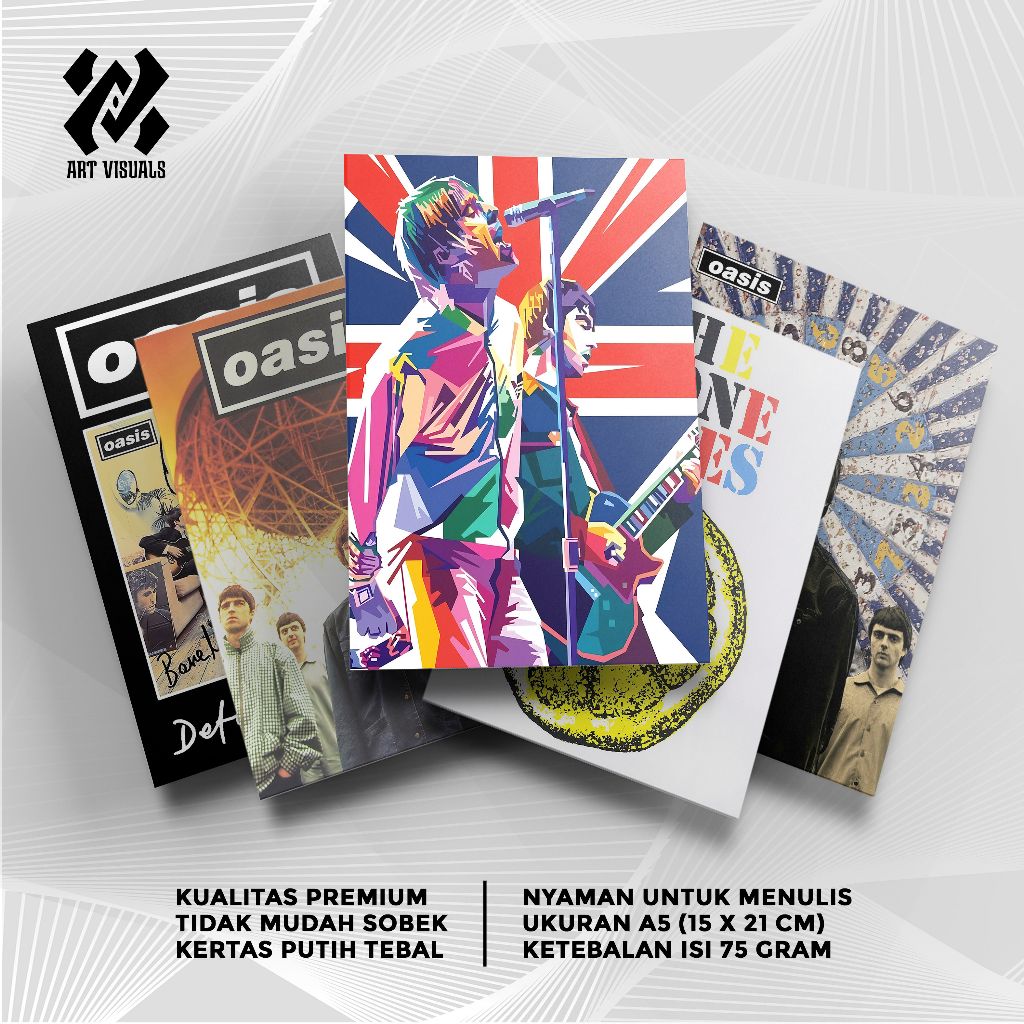 Jual Buku Tulis Custom Tema Band OASIS Terlengkap Termurah Model Bebas ...