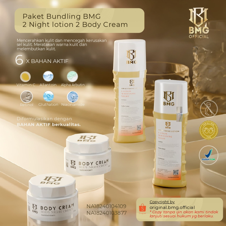 Jual BMG - Paket 10 Reseller Isi 4 ( 2 Lotion Kuning 100ml Dan 2 ...