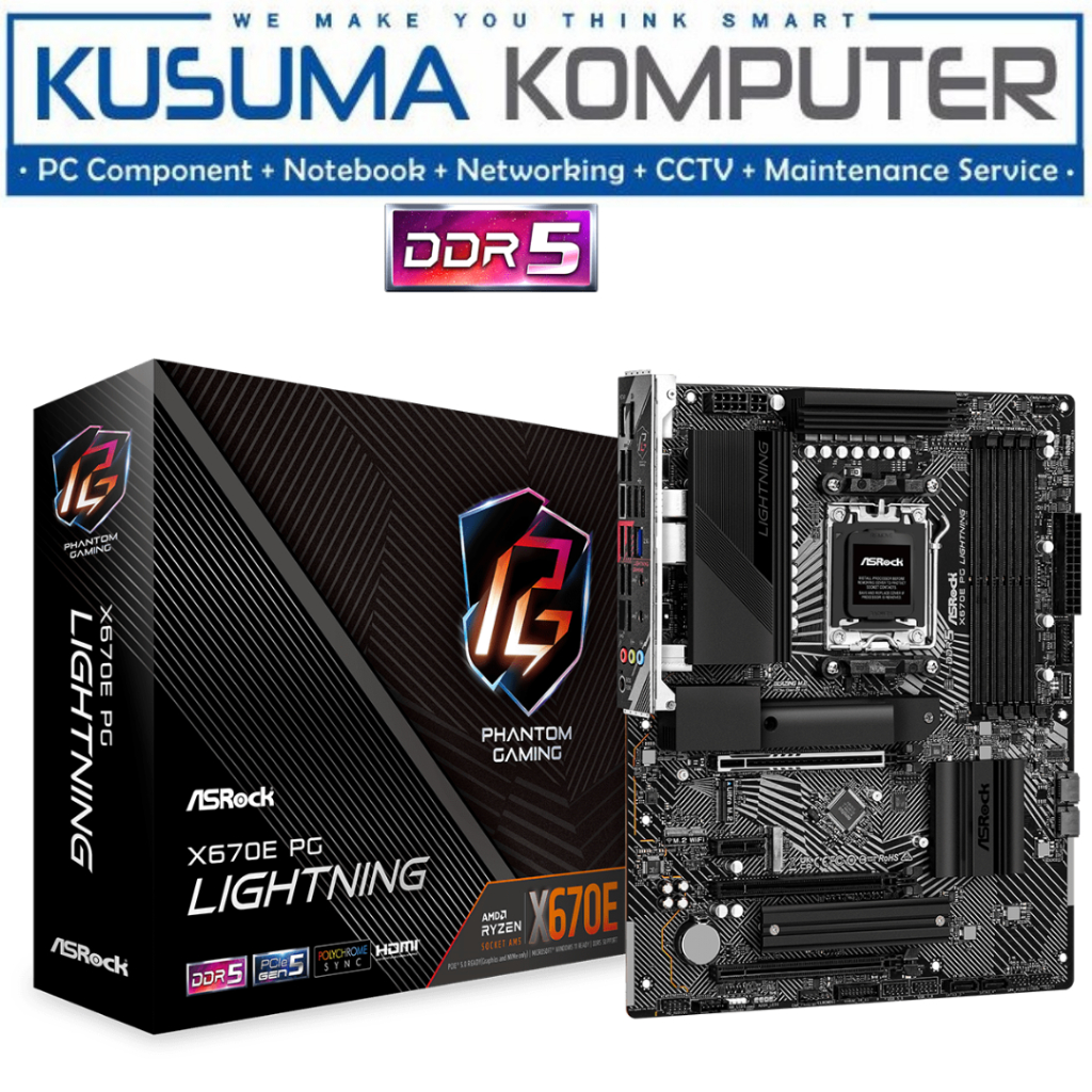 Jual Asrock X670E PG Lightning Motherboard AMD AM5 DDR5 | Shopee Indonesia
