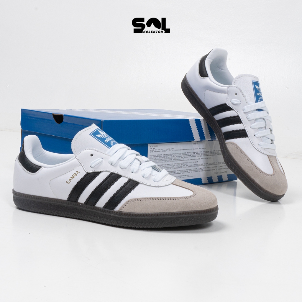Jual Sepatu Pria Adidas Samba Vegan White Gum Cloud White Core Black ...