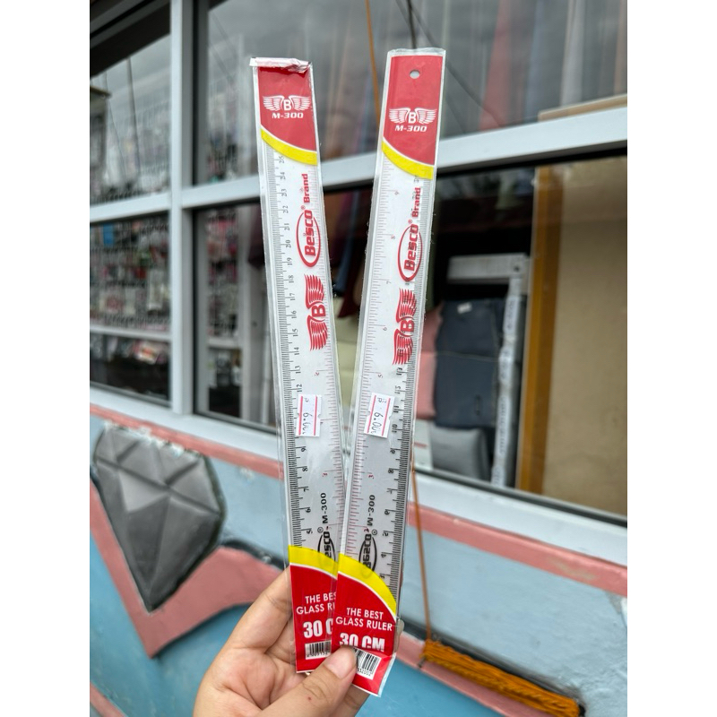 Jual Penggaris Plastik 30 cm Besco / Garisan Bening M-300 / Glass Ruler ...
