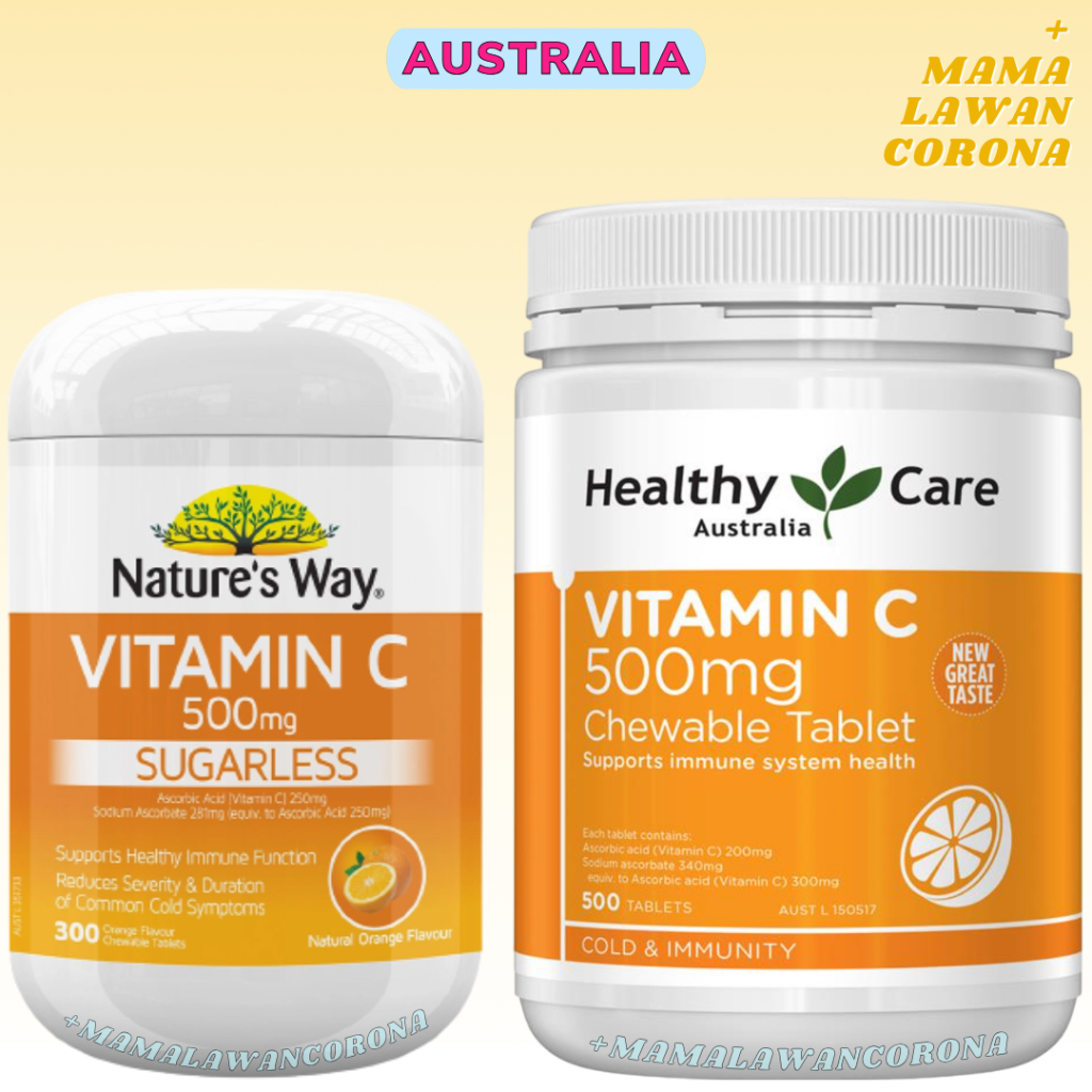 Jual HEALTHY CARE Vitamin C 500mg 500 Chewable Tablets Kunyah / Nature ...