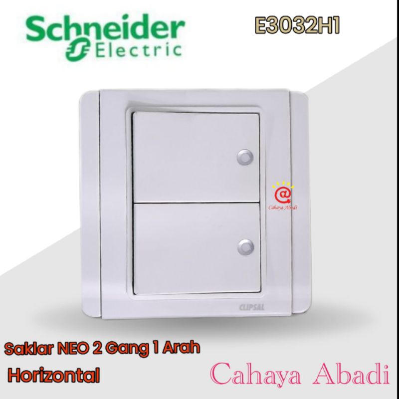 Jual CLIPSAL SCHNEIDER NEO Saklar Seri 2 Gang 1 Arah Putih E3032H1_WW ...