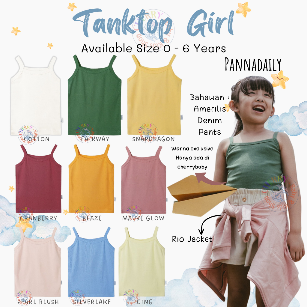 Jual Pannadaily Tanktop Girl 0-6 Tahun Singlet Tanktop Warna Anak ...
