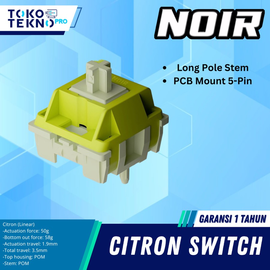 Jual Noir Citron Switch Linear 58g 5 Pin PCB Mount For Mechanical ...