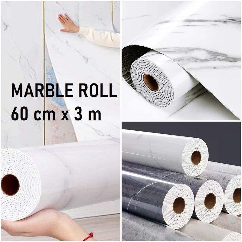 Jual WALLPAPER FOAM PVC GLOSSY MARMER 1 ROLL 60 cm X 3 m/ MARBEL FOAM ...