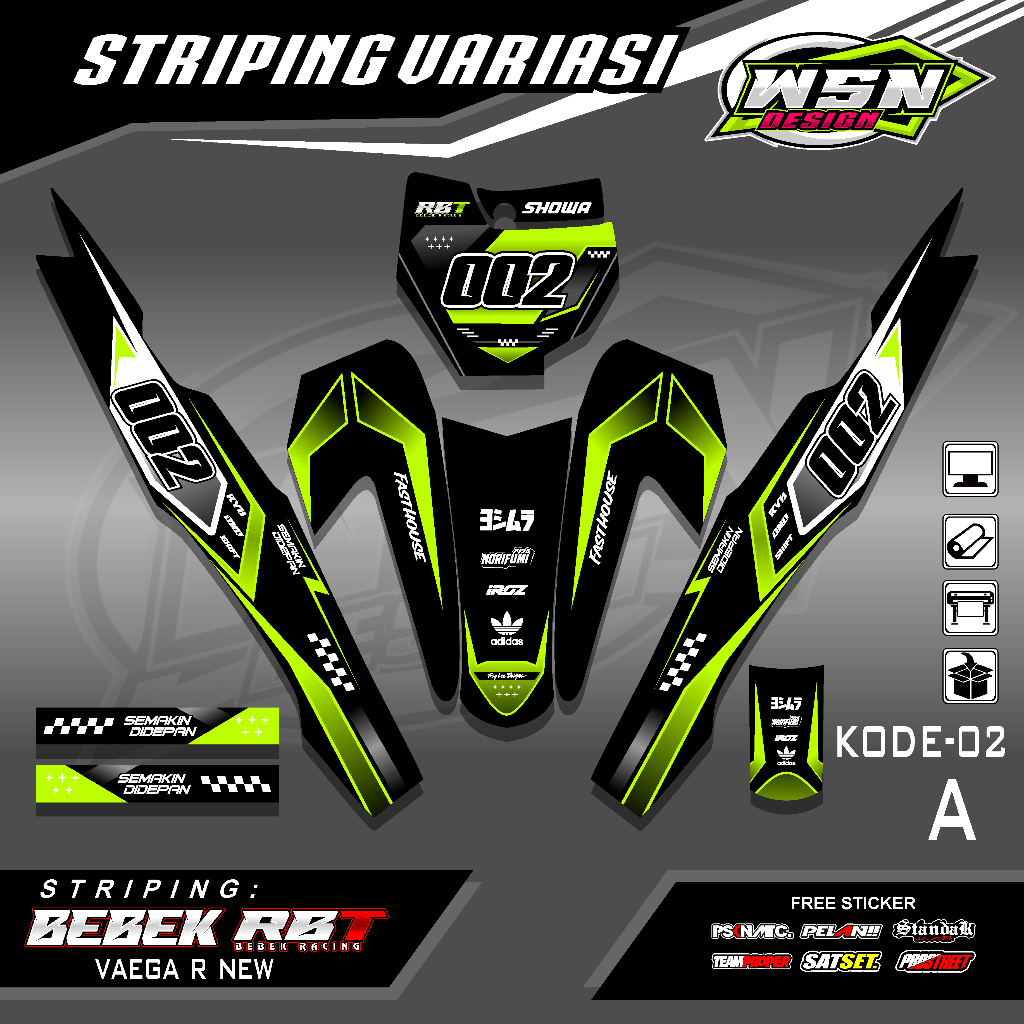 Jual Sticker Striping Yamaha VEGA R NEW MOTOR RBT BEBEK MODIF SUPERMOTO ...