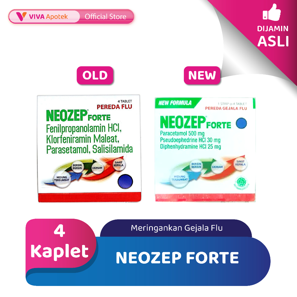 Jual Neozep Forte untuk Meringankan Gejala Flu (4 Kaplet) | Shopee ...