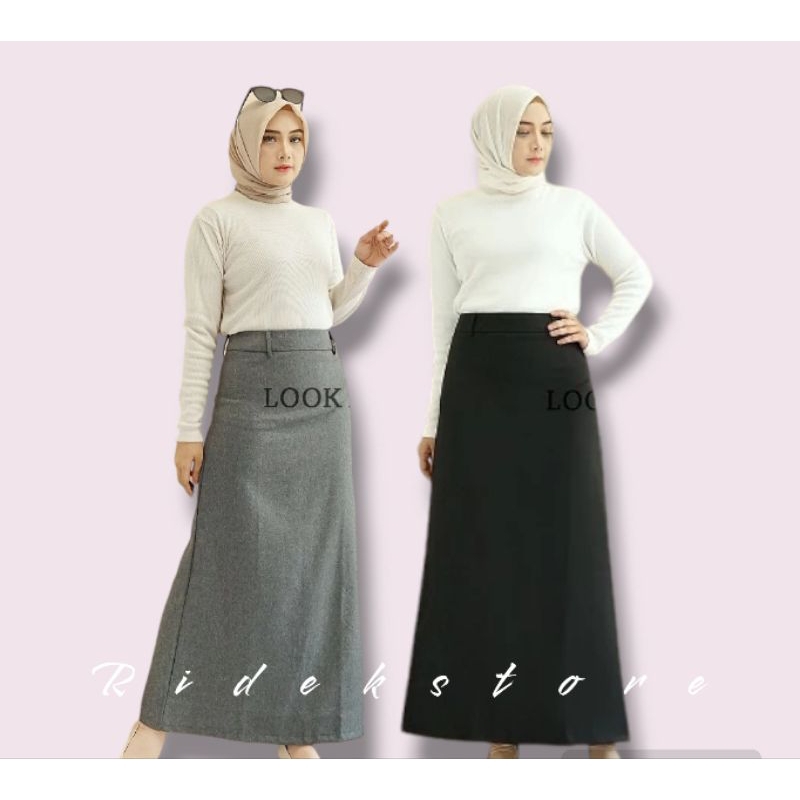 Jual ROK A LINE KHUSUS WARNA HITAM// ROK SEKOLAH// ROK KULIAH ROK OSPEK ...